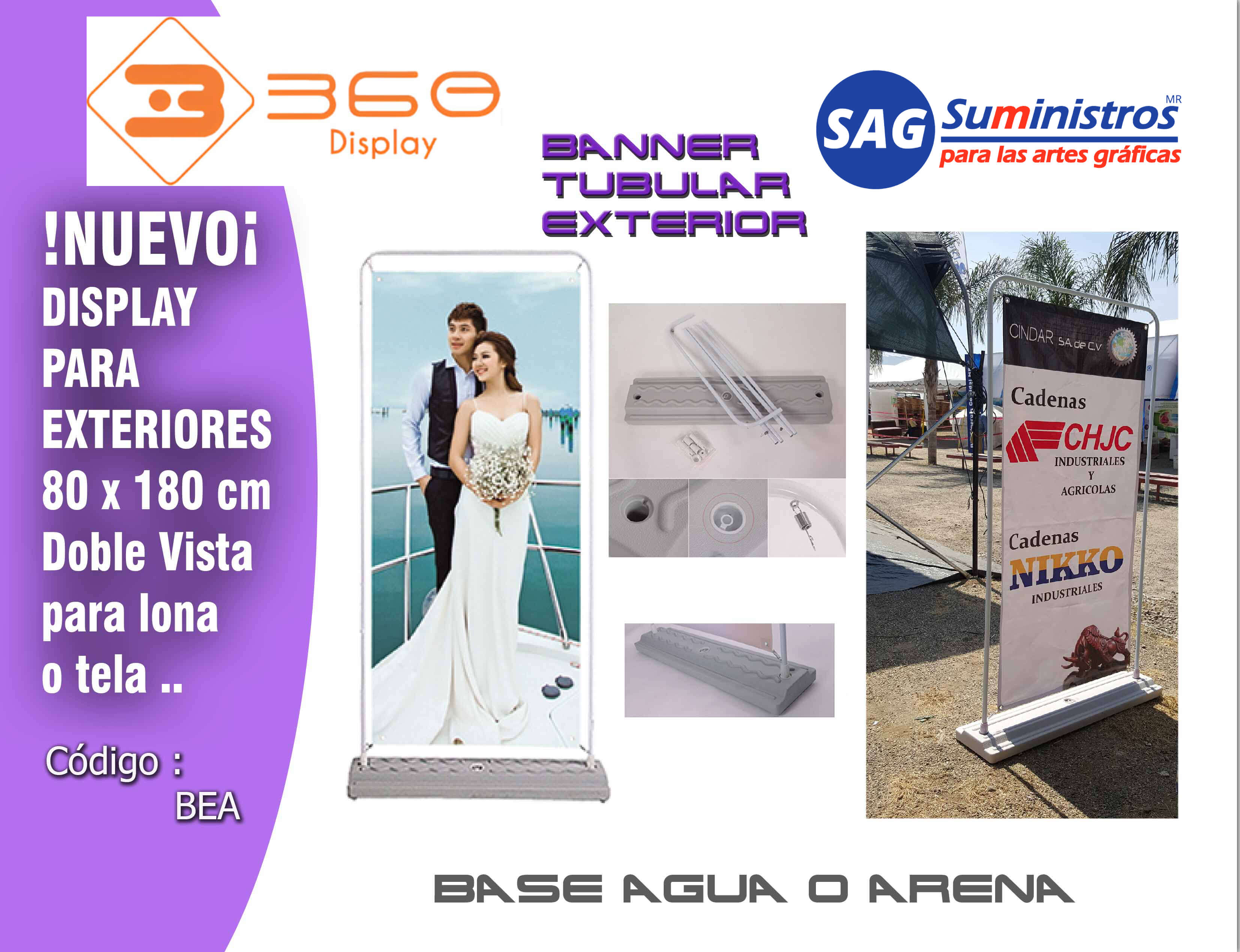 Suministros para las Artes Graficas: Display tubular base arena 1.80 x ...